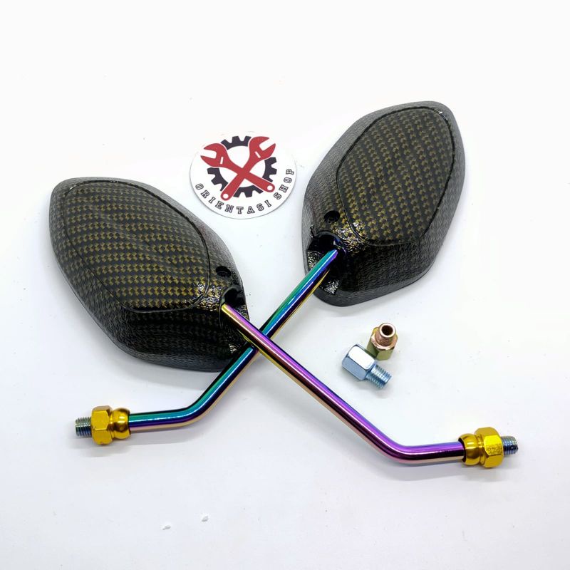 Jual spion beat pelangi karbon rainbow tangkai panjang universal motor ...