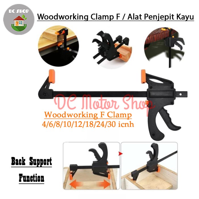 Jual F Clamp 4 inch - Klem F Alat Penjepit Kayu Model F with Quick ...