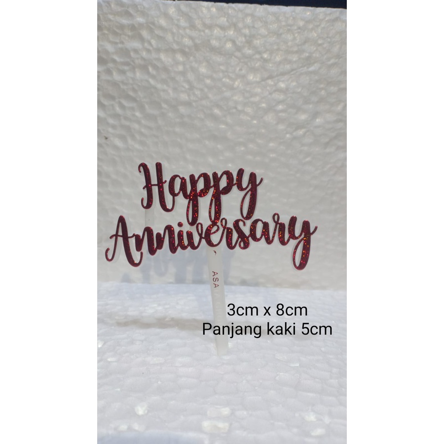 Jual CAKE TOPPER KUE huruf LATIN tulisan "HAPPY ANNIVERSARY" (SATUAN ...