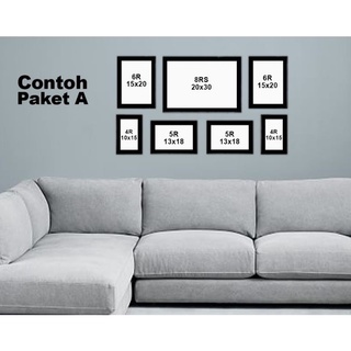 Jual Paket Hemat!! Pigura Hitam Minimalis Dekorasi /Custom Ukuran/ 4R 5R 6R 7R 8R 9R 10R ...