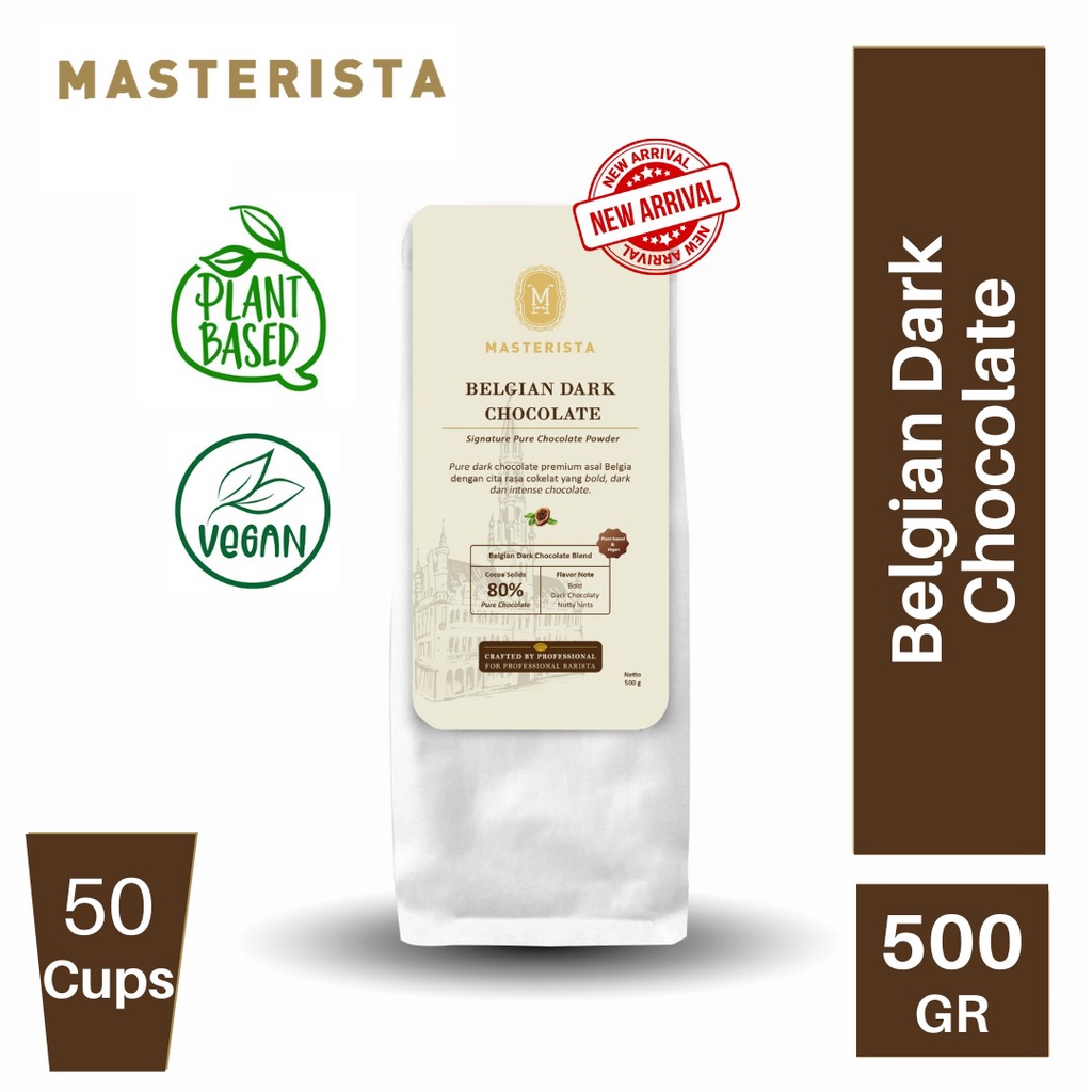 Jual Masterista Belgian Dark Chocolate Powder 500gr / 80% Pure ...