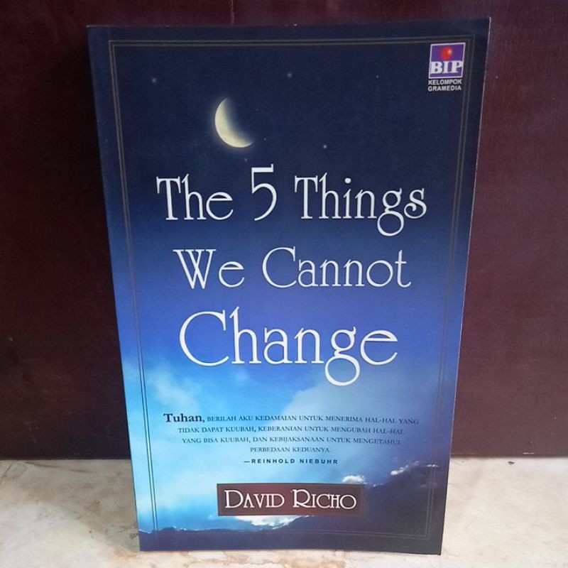 Jual The 5 Things We Cannot Change - DAVID RICHO Original | Shopee ...