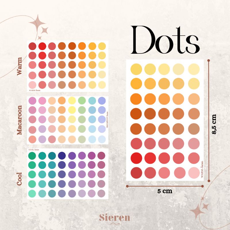 Jual Transparent Sticker Glossy Points Dots Color Palette | Shopee ...