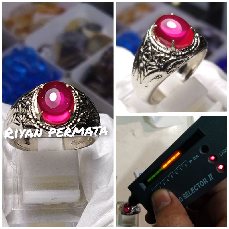 Jual Cincin batu merah delima siam bangkok ring cakar dim 10mm | Shopee ...