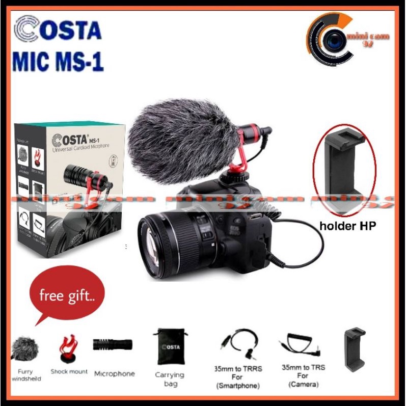 Jual Mic COSTA MS-1, microphone shotgun for camera Dslr, smartphone ...