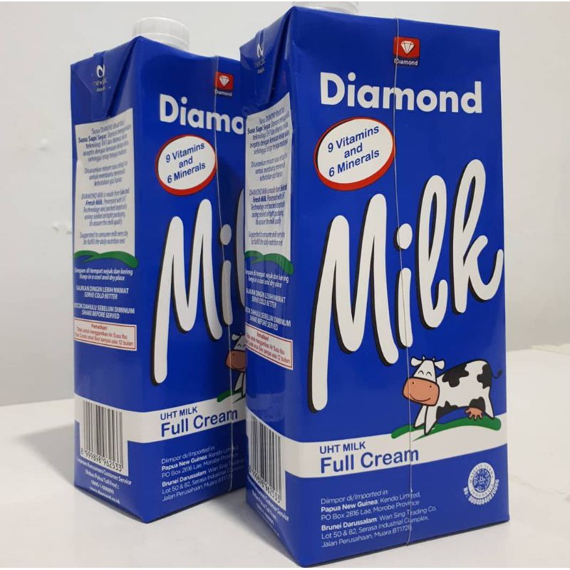 Jual susu uht diamond full cream / susu uht full cream 1 dus isi 12 | Shopee Indonesia