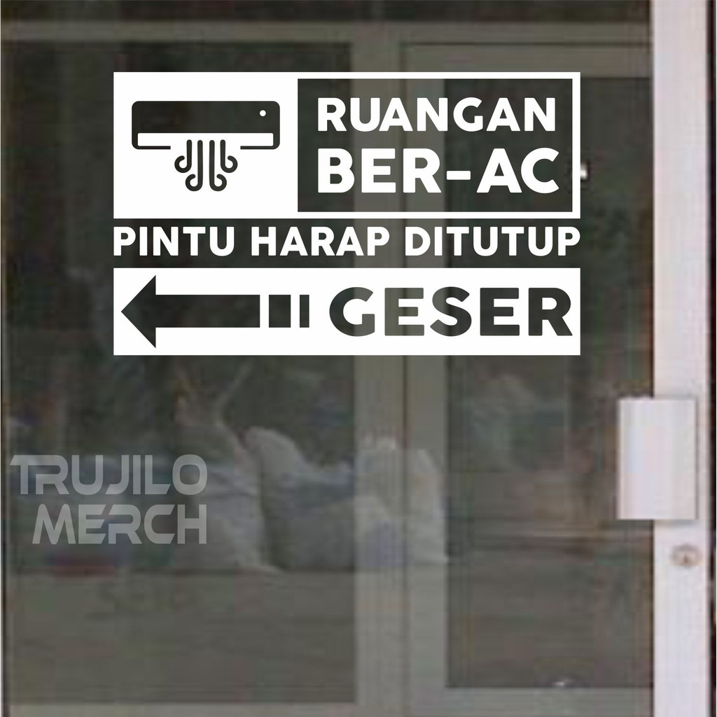Jual Stiker Cutting Dekorasi Pintu Toko Cafe Kantor - Ruang Ber ac ...