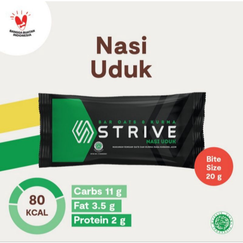 Jual STRIVE BITE SIZE seBox isi 5pc energi bar rasa Nasi Uduk - vegan ...