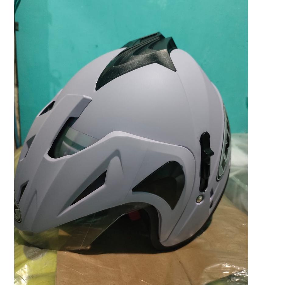 Jual Kekinian - HELM BASIC INK DOUBLE VISOR TYPE T1 WARNA UNGU DOF GOOD ...