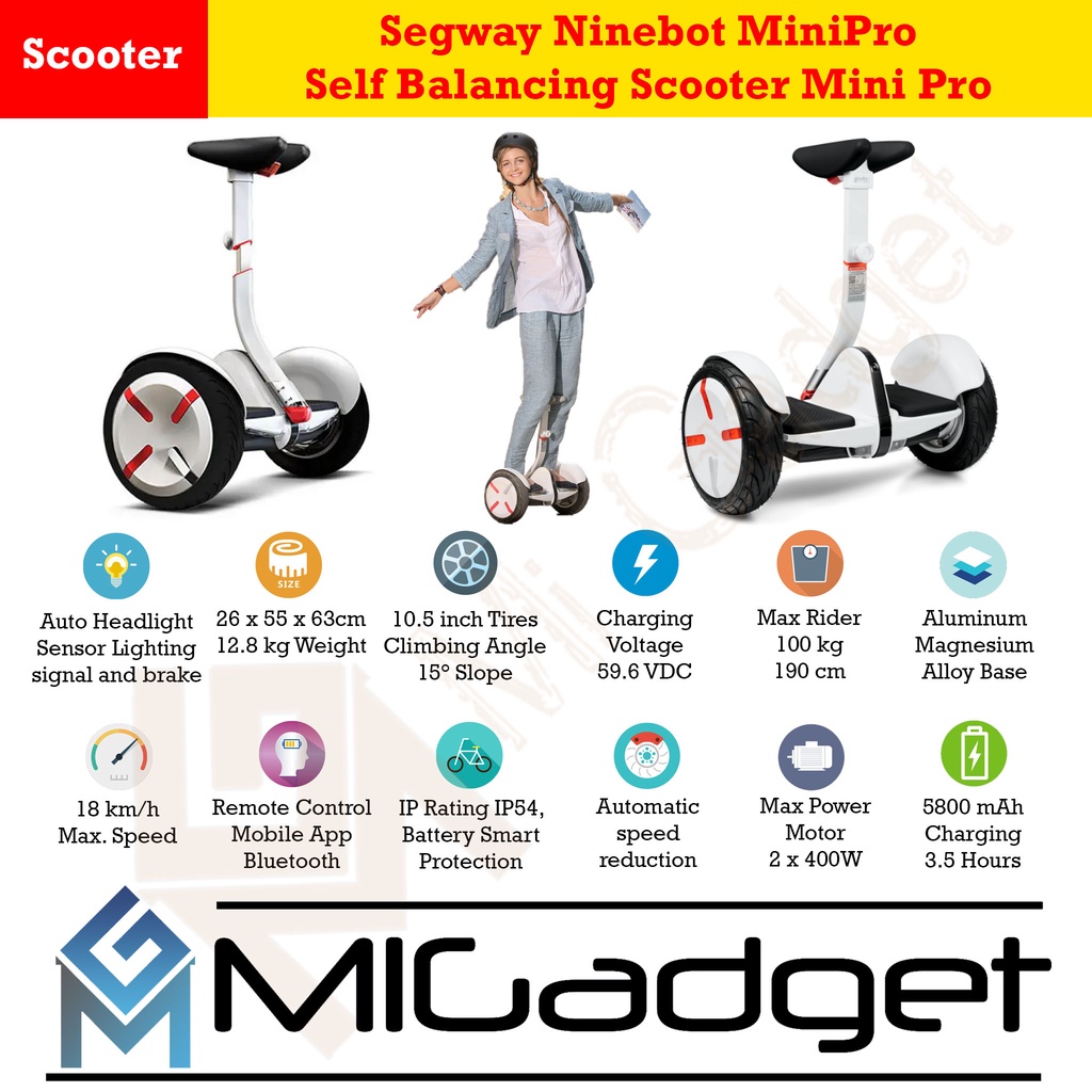 Jual Segway Ninebot MiniPro Self Balancing Scooter Mini Pro | Shopee ...