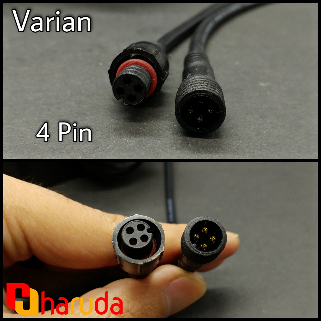 Jual Socket Mini / Connector Waterproof IP65 2 Pin 3 Pin Hitam | Shopee ...