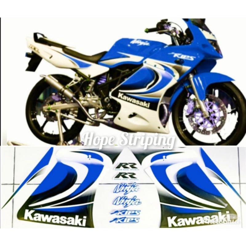 Jual Striping Ninja RR old Costum Biru | Shopee Indonesia