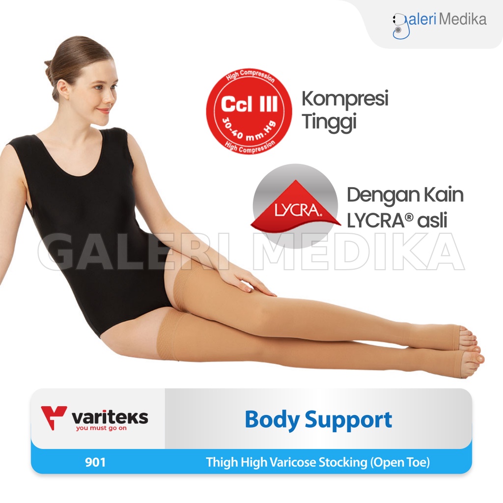 Jual Stocking Varises Variteks 901 Kompresi Berat 30-40mmHg Kelas 3 / High Compression CCL 3 ...