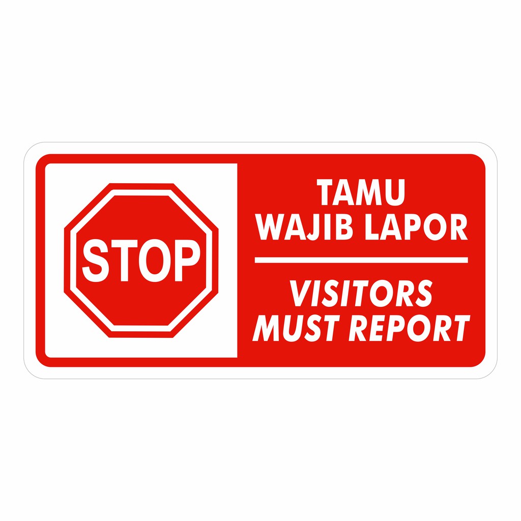 Jual Rambu Sign Tamu Wajib Lapor 40cm x 20cm Plat Alumunium | Shopee ...