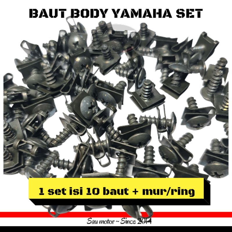 Jual Saumotor Baut Body Yamaha Set Klip Isi 10 Pcs Baut Sekrup Batok ...
