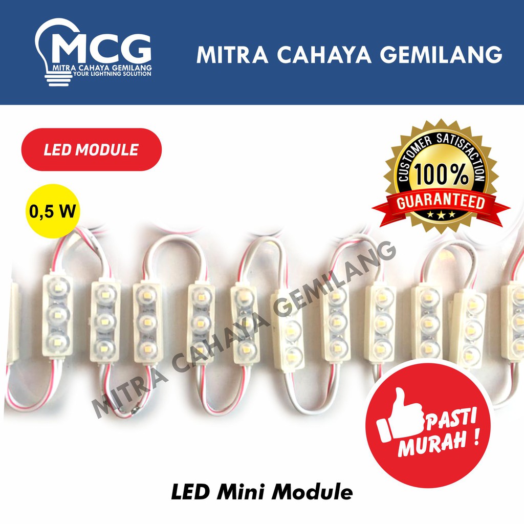 Jual Lampu LED modul mini Strip 3 mata LED 0,48W | Shopee Indonesia
