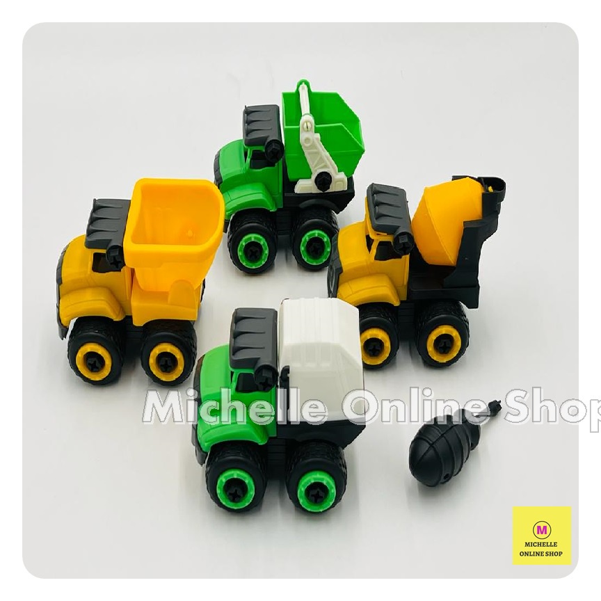 Jual Mainan DIY Mobil truk Konstruksi Bongkar Pasang mobil Truck Diy ...