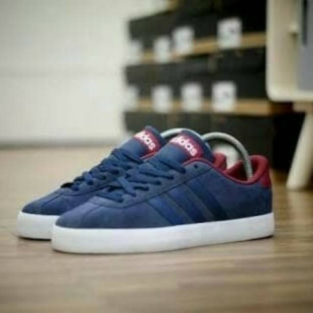 Jual Adidas Neo VL Court Navy Maroon Original BNWB | Shopee Indonesia