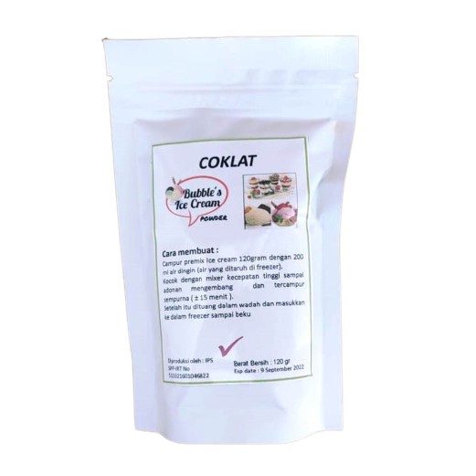 Jual Bubble'sIce Cream COKLAT 120gr Premix Instant powder Frizco ...