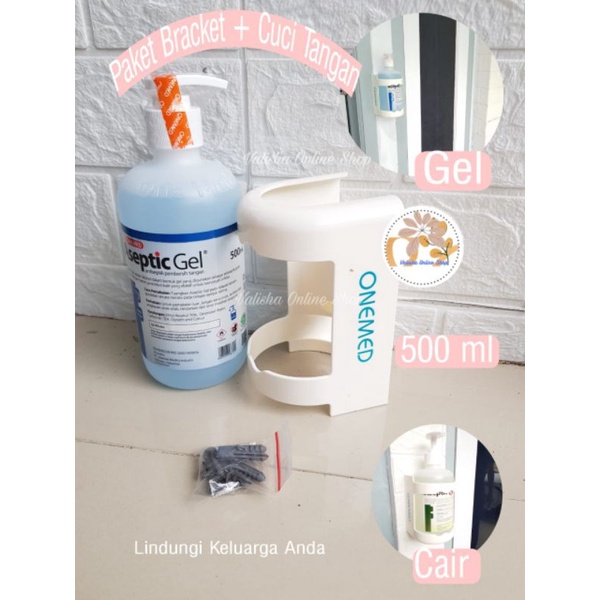 Jual Paket Bracket Tempel Dinding Plus Handsanitizer 500 ml | Shopee ...