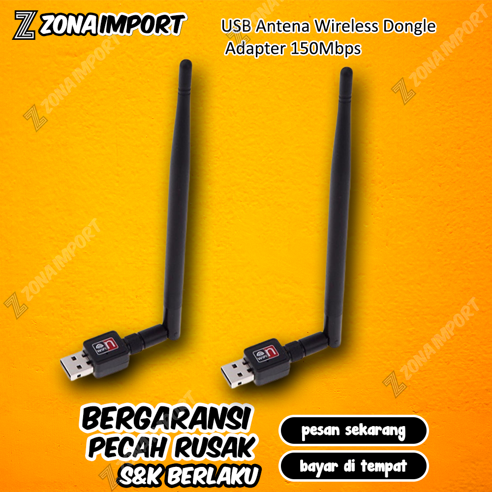Jual USB Antena Wireless Dongle Adapter 150Mbps Dengan Antena PC Laptop | Shopee Indonesia