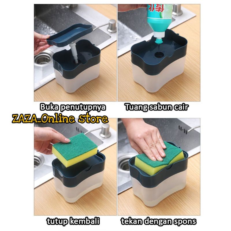 Jual FREE SPON DISPENSER SABUN CUCI PIRING TEMPAT CUPIR MANUAL OTOMATIS ...