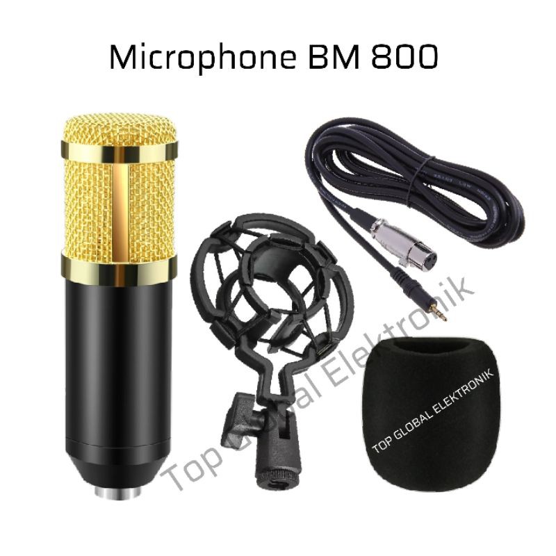 Jual Microphone Condensor BM 800 Set | Shopee Indonesia