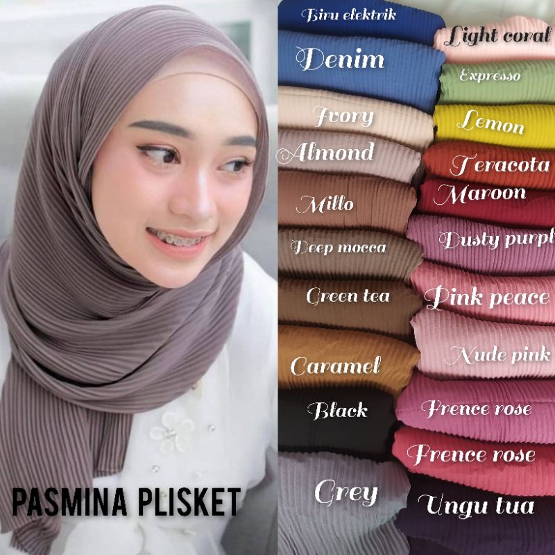 Jual PASHMINA PLISKET/PASMINA PLISKET PREMIUM/JILBAB PLISKET/PASHMINA CERUTY PLISKET PREMIUM ...
