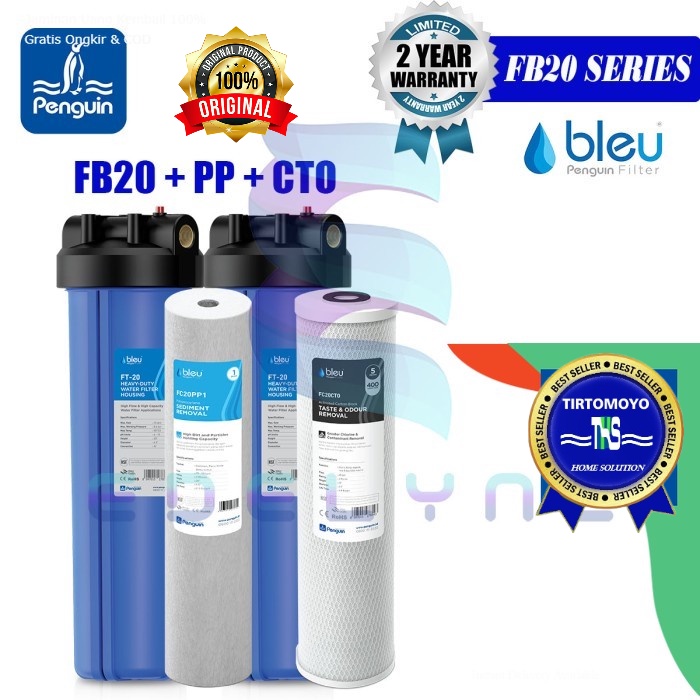 Jual Paket Filter Air sumur/tandon/toren penguin PBF 20" PP + CTO ...