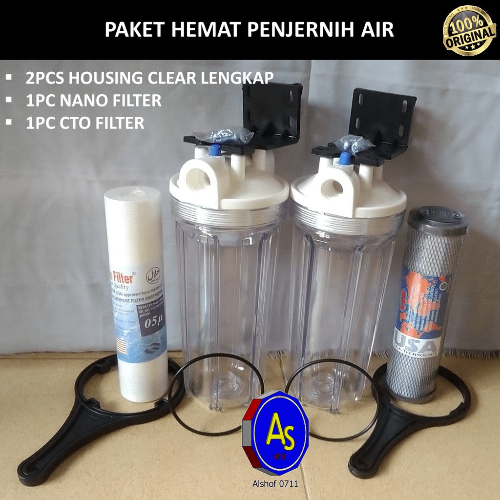 Jual Paket hemat penjernih air 2housing cartridge filter air, nano ...