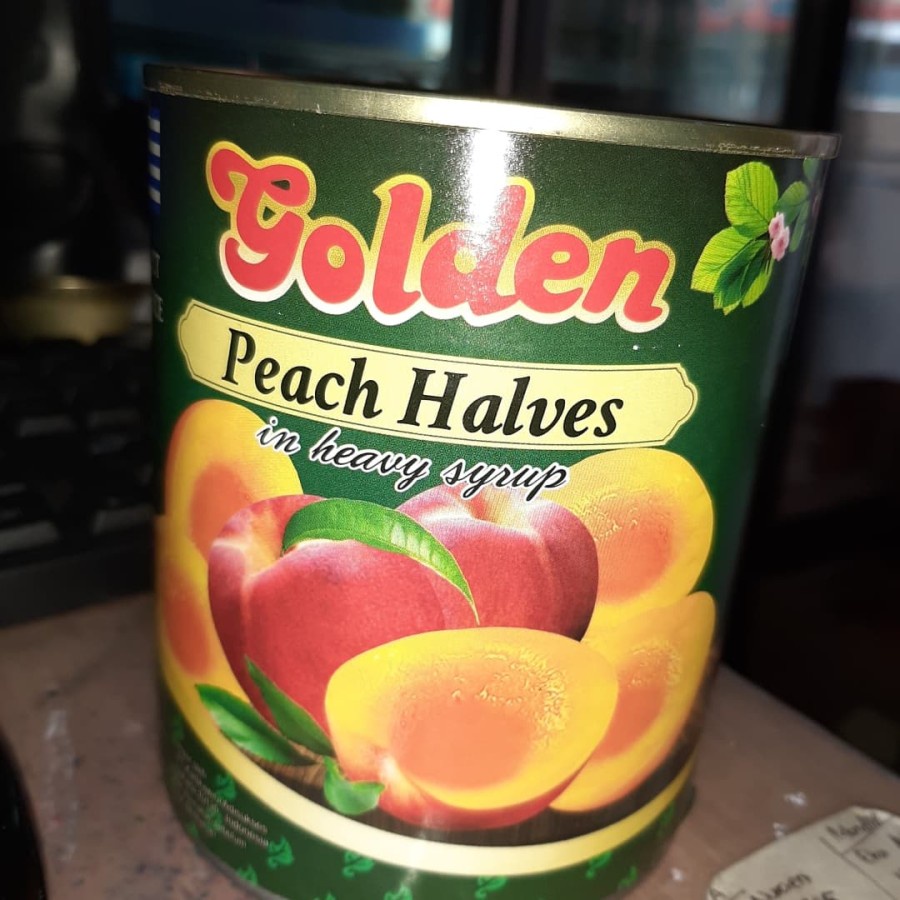 Jual GOLDEN PEACH BUAH KALENG 820GR X 1 PCS, BUAH PEACH SEGAR DALAM ...