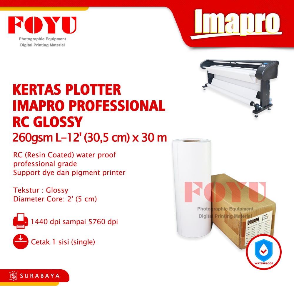 Jual Kertas Cetak Foto Photo Picture Roll Gulungan Paper Mesin Printer Plotter Imapro ...