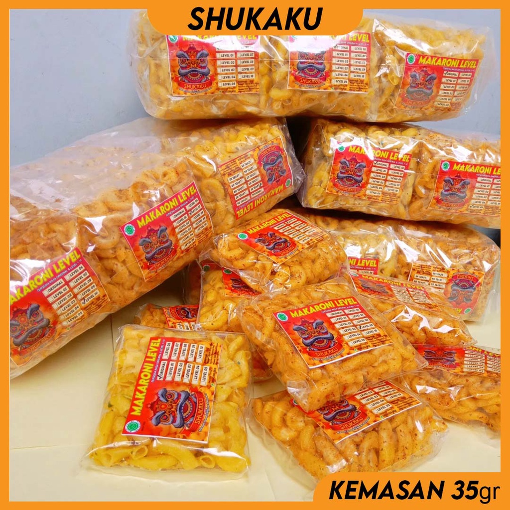 Jual SHUKAKU Makaroni Level Pedas Level 8 Kemasan 35gram | Shopee Indonesia