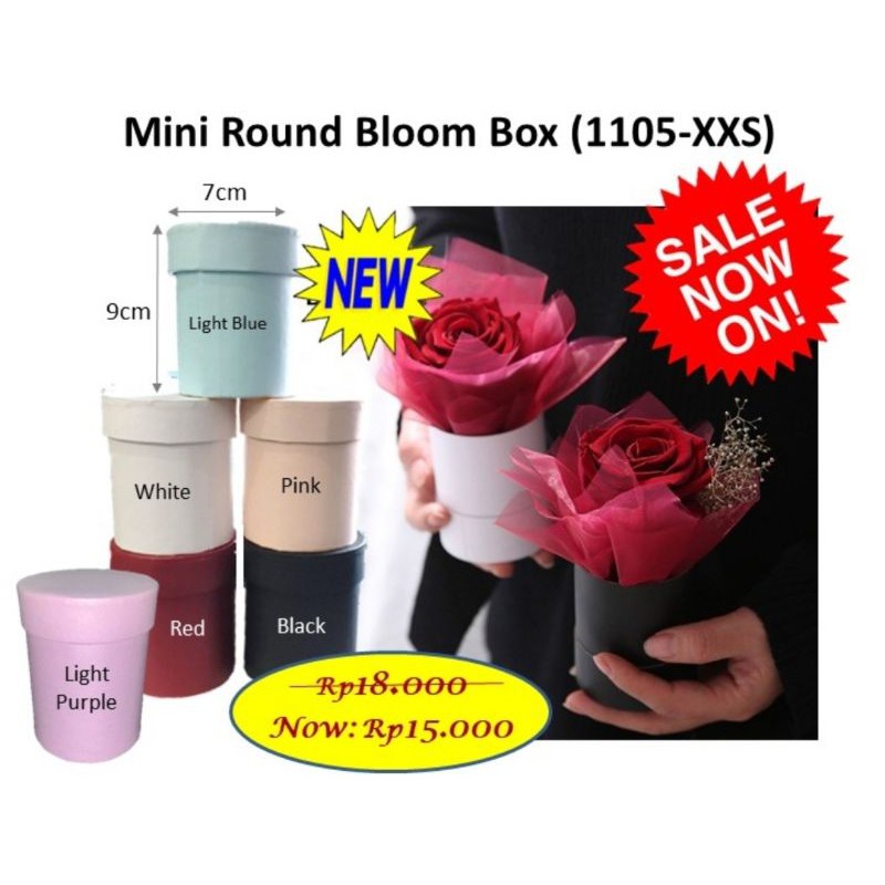 Jual Mini Round Bloom Box diameter 7cm - kotak bunga - box bunga ...