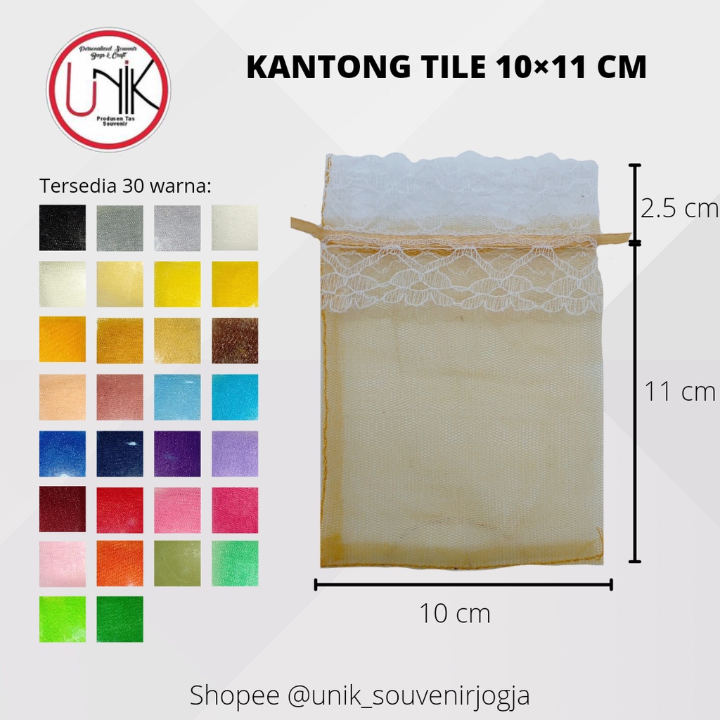 Jual Kantong Tile Souvenir 10x11 cm Renda Biasa untuk Gelas Kecil ...
