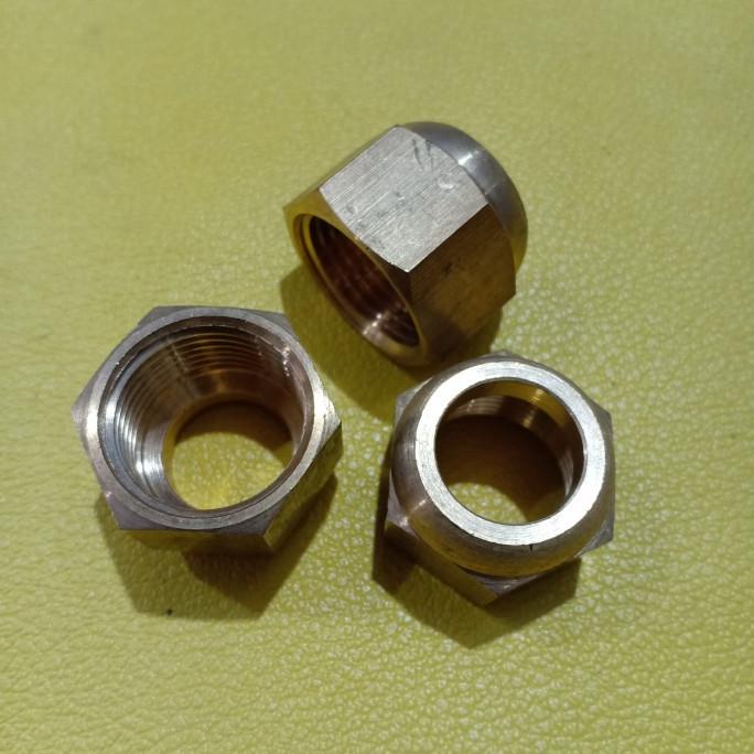 Jual monggo] Nut / Mur Ukuran 5/8 x 5/8 Flaring Satuan | Shopee Indonesia