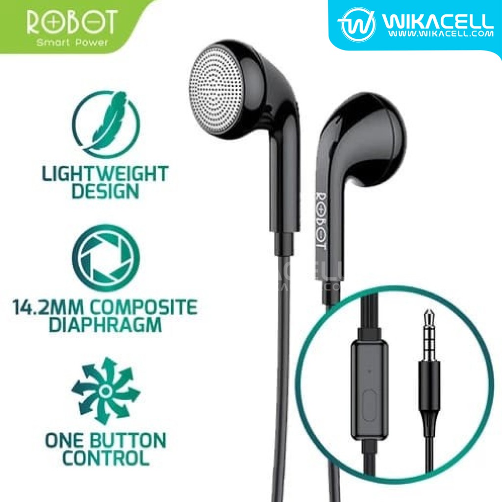 Jual Earphone Headset HF Robot RE601S Black | Shopee Indonesia