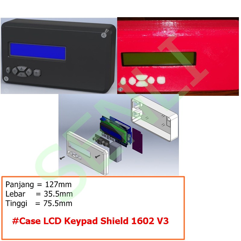 Jual Case Casing Cover Frame Arduino LCD Keypad Shield 16x2 16x02 1602 ...