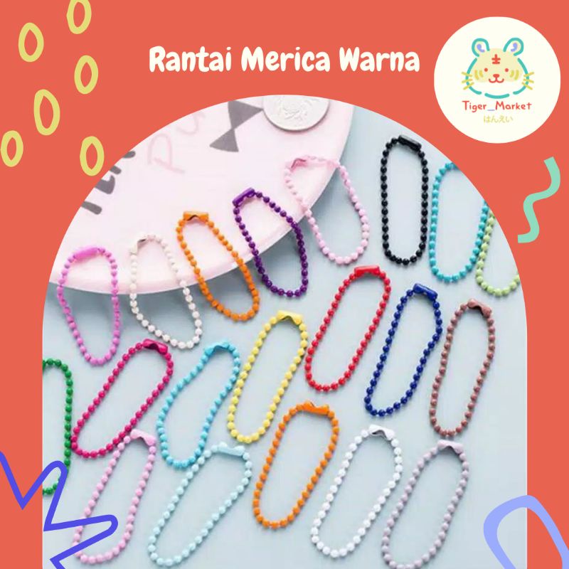Jual rantai biji lada merica warna/ colour ball chain per 1 pcs ...