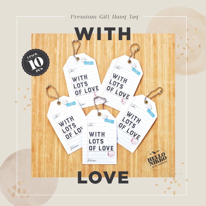 Jual With Love gift tag - Hang tag kartu ucapan kado sticker hampers ...