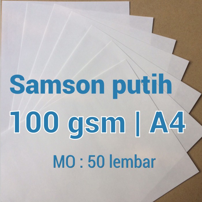 Jual KERTAS SAMSON PUTIH 100 gsm A4 BLEACHED KRAFT PAPERBAG CRAFT ...