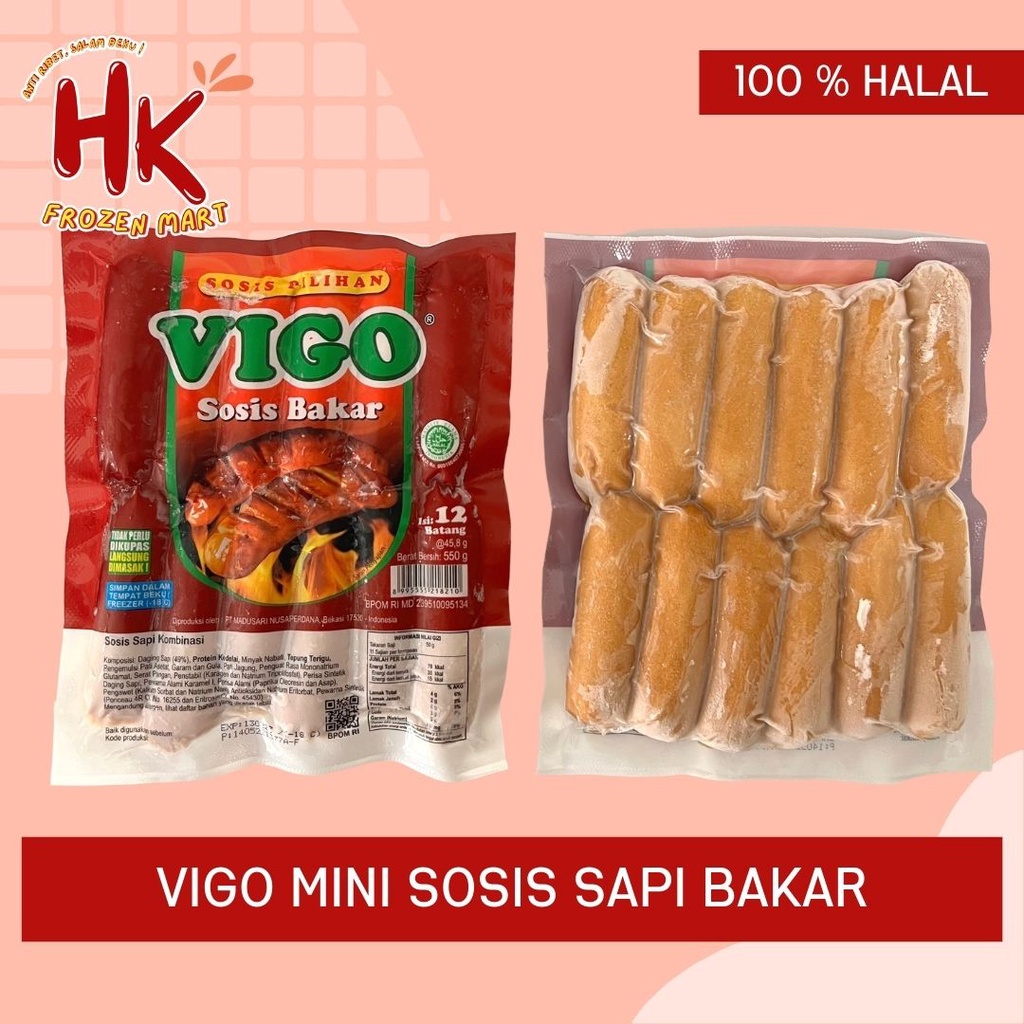 Jual Vigo Sosis Sapi Bakar Jumbo isi 8 & Mini isi 12pcs isian suki ...