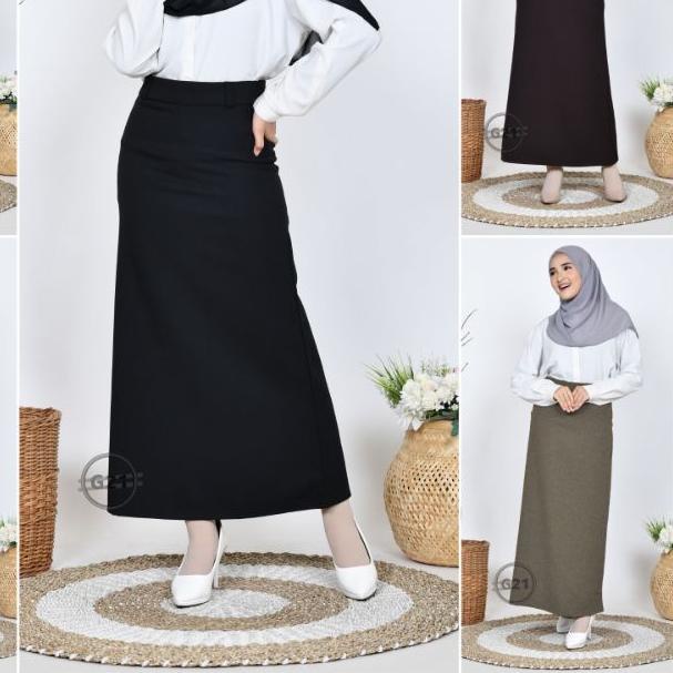 Jual Rok Kerja Panjang Hitam Rok A Line Bahan Formal Kantor | Shopee ...