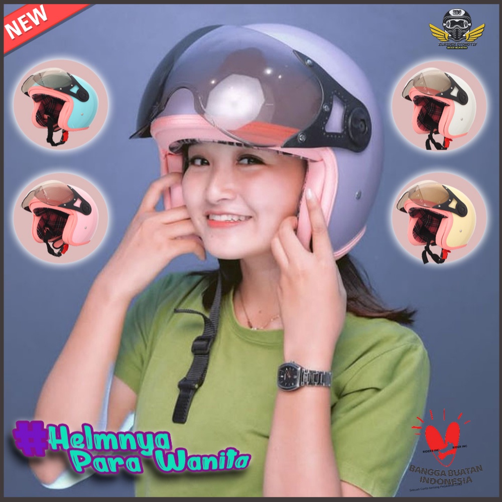 Jual Helm Bogo Wanita Dewasa Retro Sni Klasik Cewek Hijab Motor Vespa Scooter klasik Rosa Yrh ...