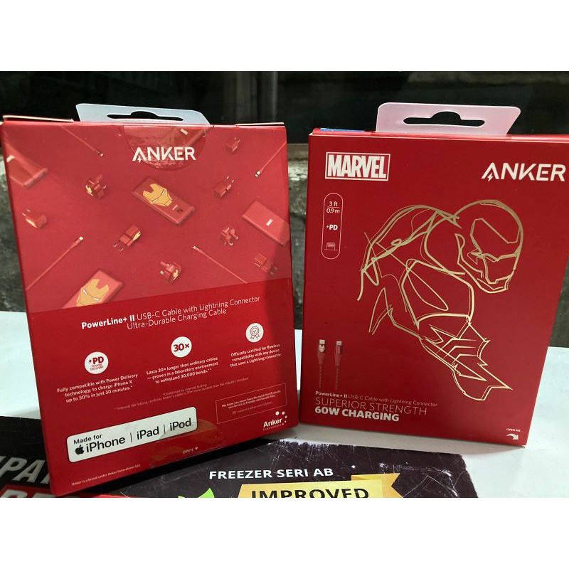Jual Anker Power Line + Marvel's Spesial Edition Iron Man Kabel Data ...
