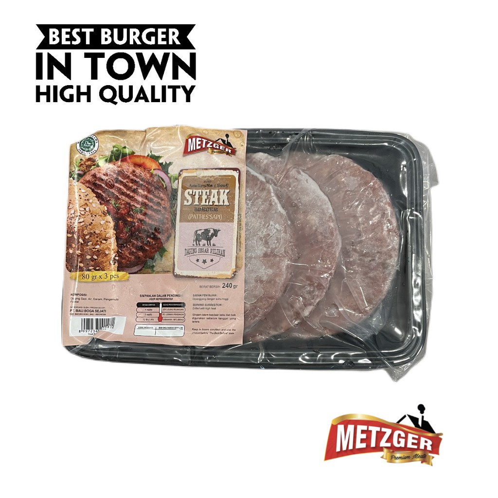 Jual Metzger Daging Sapi Burger Patty Halal Steak Burger Patties Beef ...
