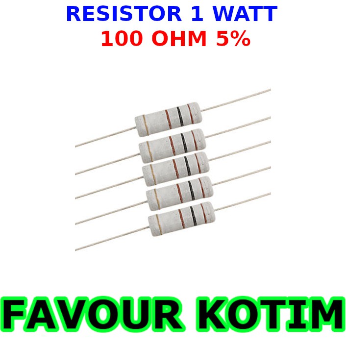 Jual RESISTOR 100 OHM 1 W WATT 1W 5 PERSEN FVKOTIM | Shopee Indonesia
