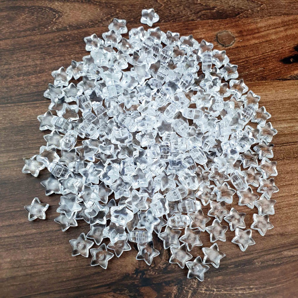 Jual Batu Kristal Plastik Bening ukuran 1 Cm Corak Bintang, 120 gr/pack ...