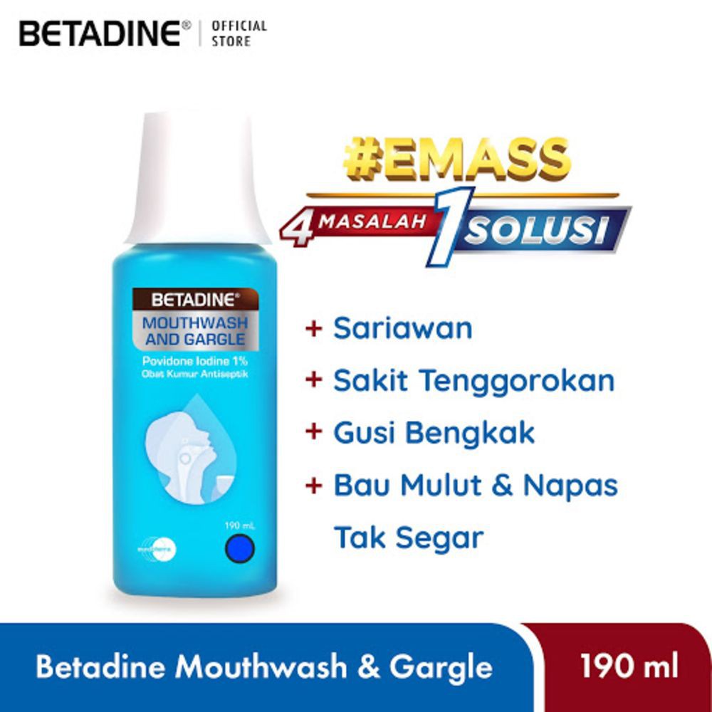 Jual Betadine Kumur Mouthwash And Gargle 190 ml Obat Kumur Antiseptik | Shopee Indonesia