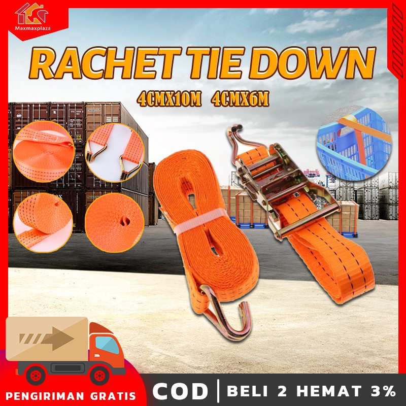 Jual Rachet Tie Down 4-10 Meter Webbing Cargo Lashing Belt Trackbelt ...